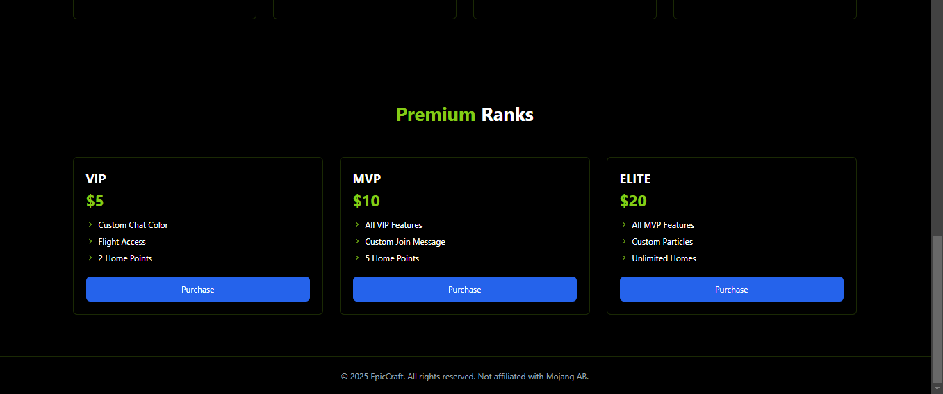 EpicCraft - Minecraft Website Template | BuiltByBit