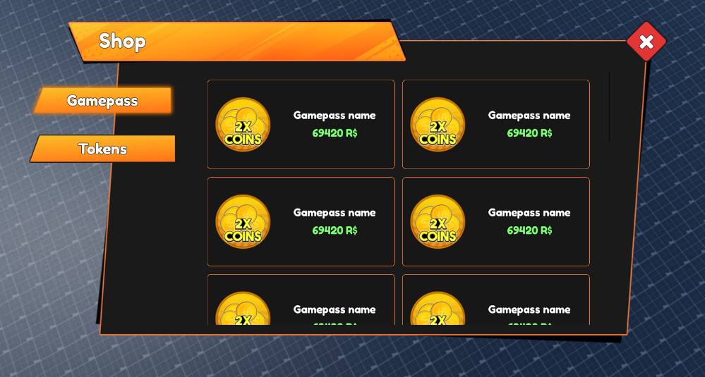 Anime Gamepass Shop UI kit | BuiltByBit