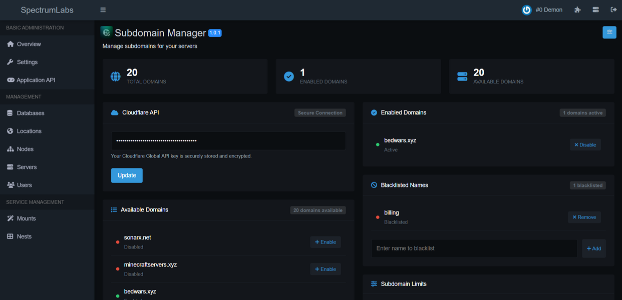 Advanced Subdomain Manager | BuiltByBit