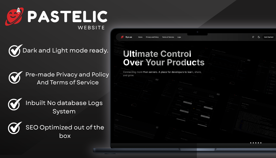 Website Template with Logs | Pastelic | BuiltByBit