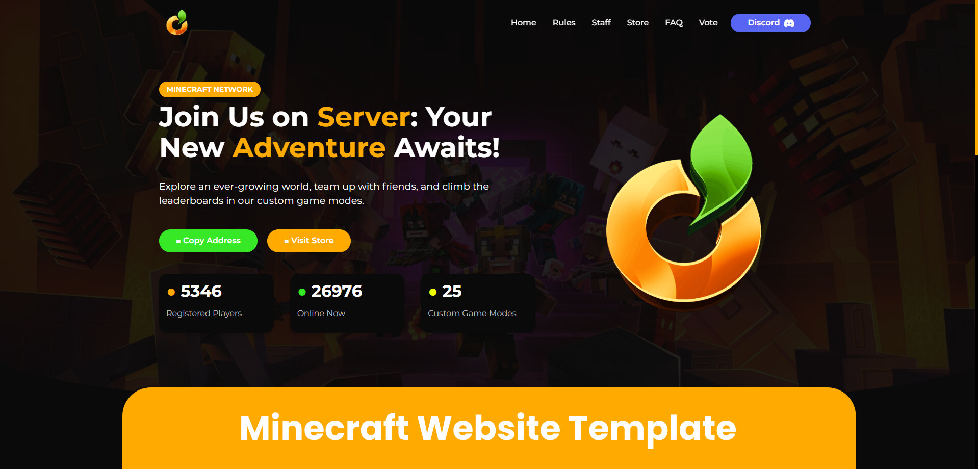 Sunstone - Minecraft website template | BuiltByBit