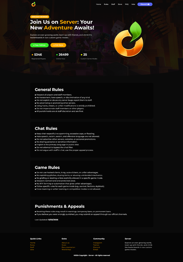 Sunstone - Minecraft website template | BuiltByBit