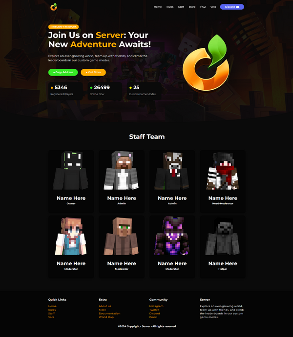 Sunstone - Minecraft website template | BuiltByBit