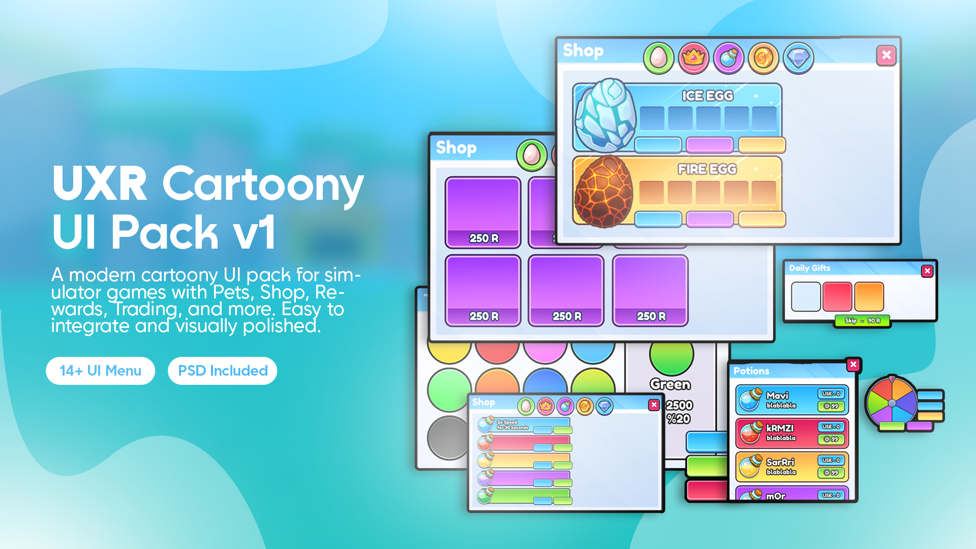 UXR Cartoony UI Pack v1 | BuiltByBit