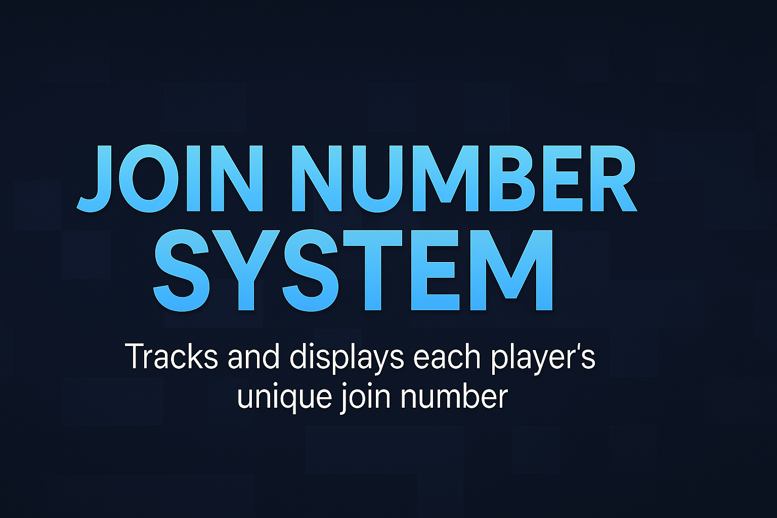 Join Number System | Unique Player Join | BuiltByBit