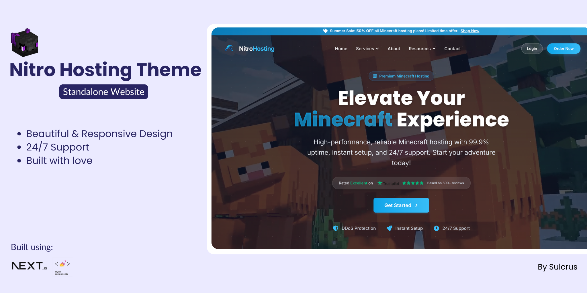 Nitro - Game Hosting Website Template | BuiltByBit