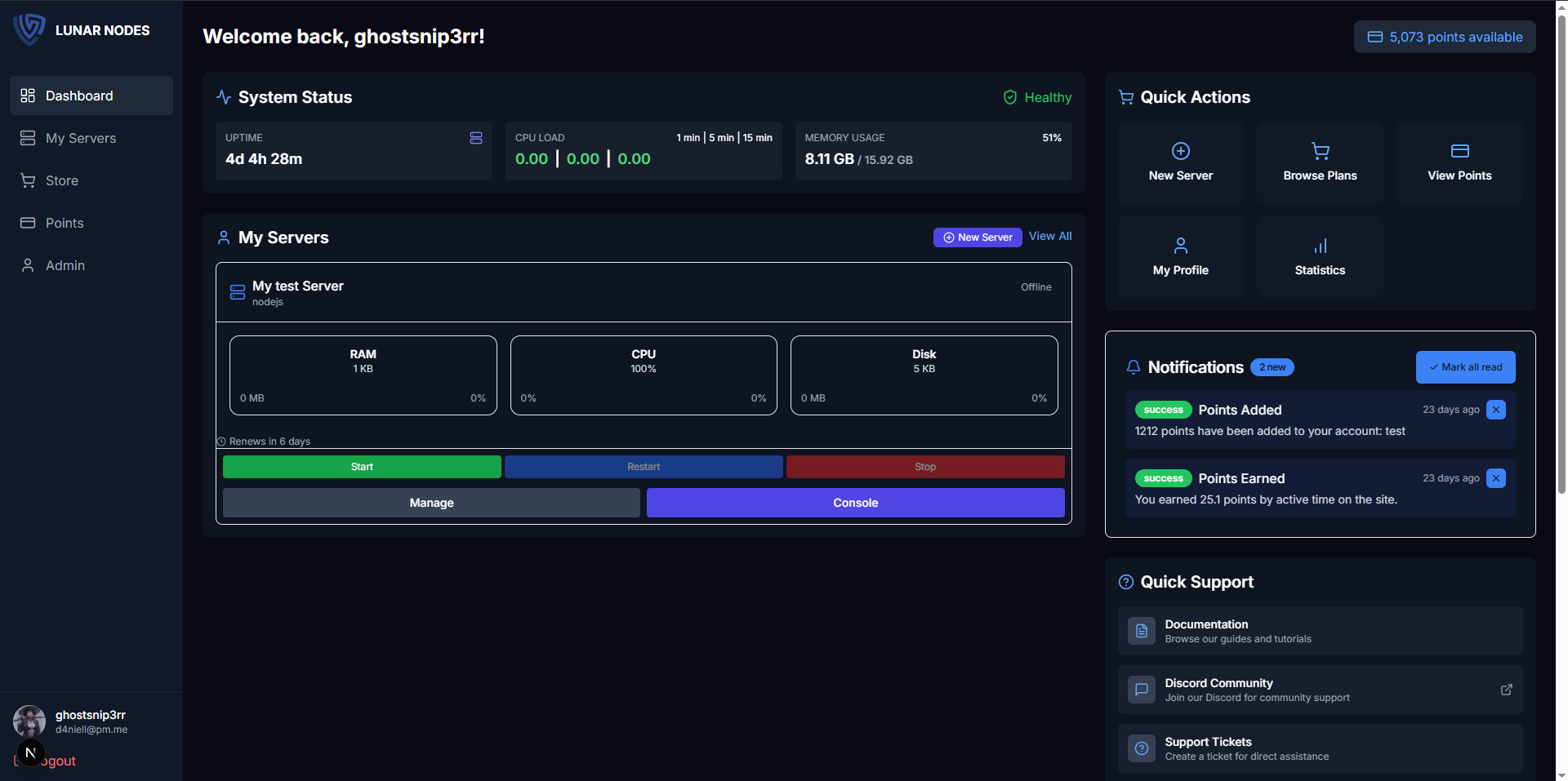 Pterodactyl Client Area - Moon | BuiltByBit
