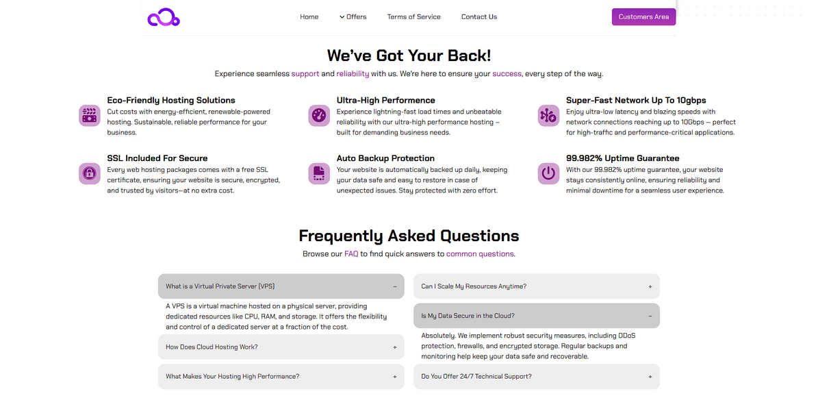 Vertex Host Premium Hosting Template | BuiltByBit