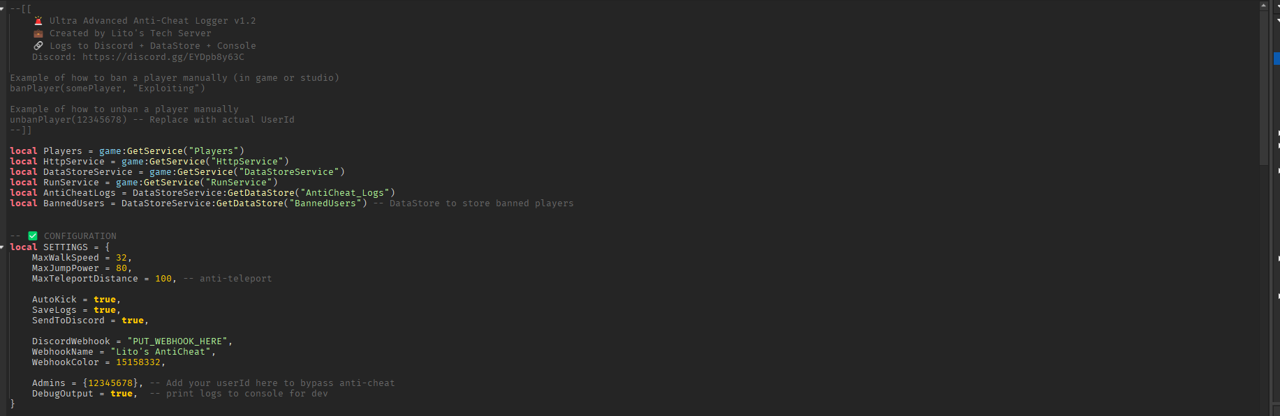 Ultra Advanced Anti-Cheat Logger Discord | BuiltByBit