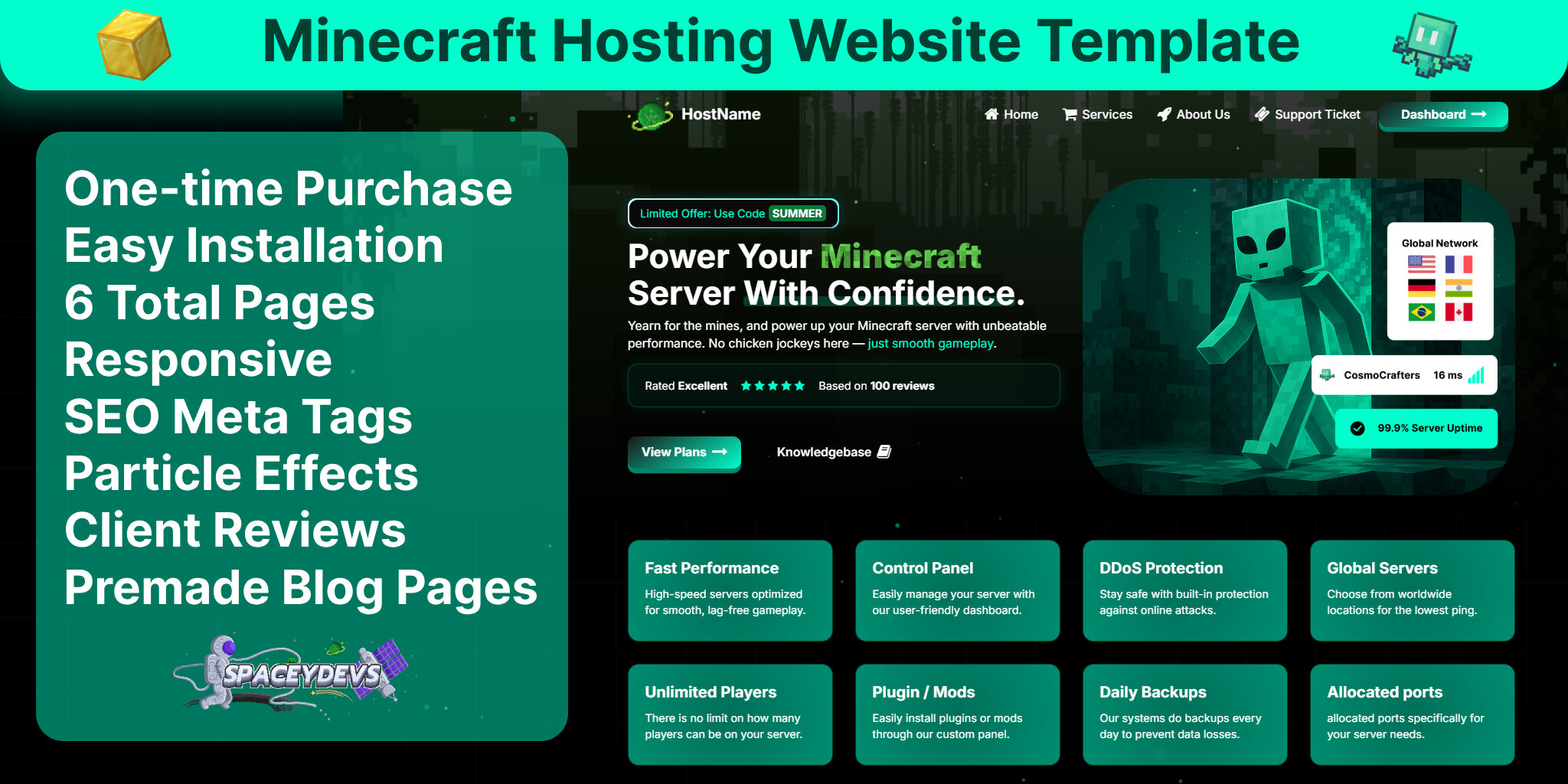 Premium Minecraft Hosting Template | BuiltByBit