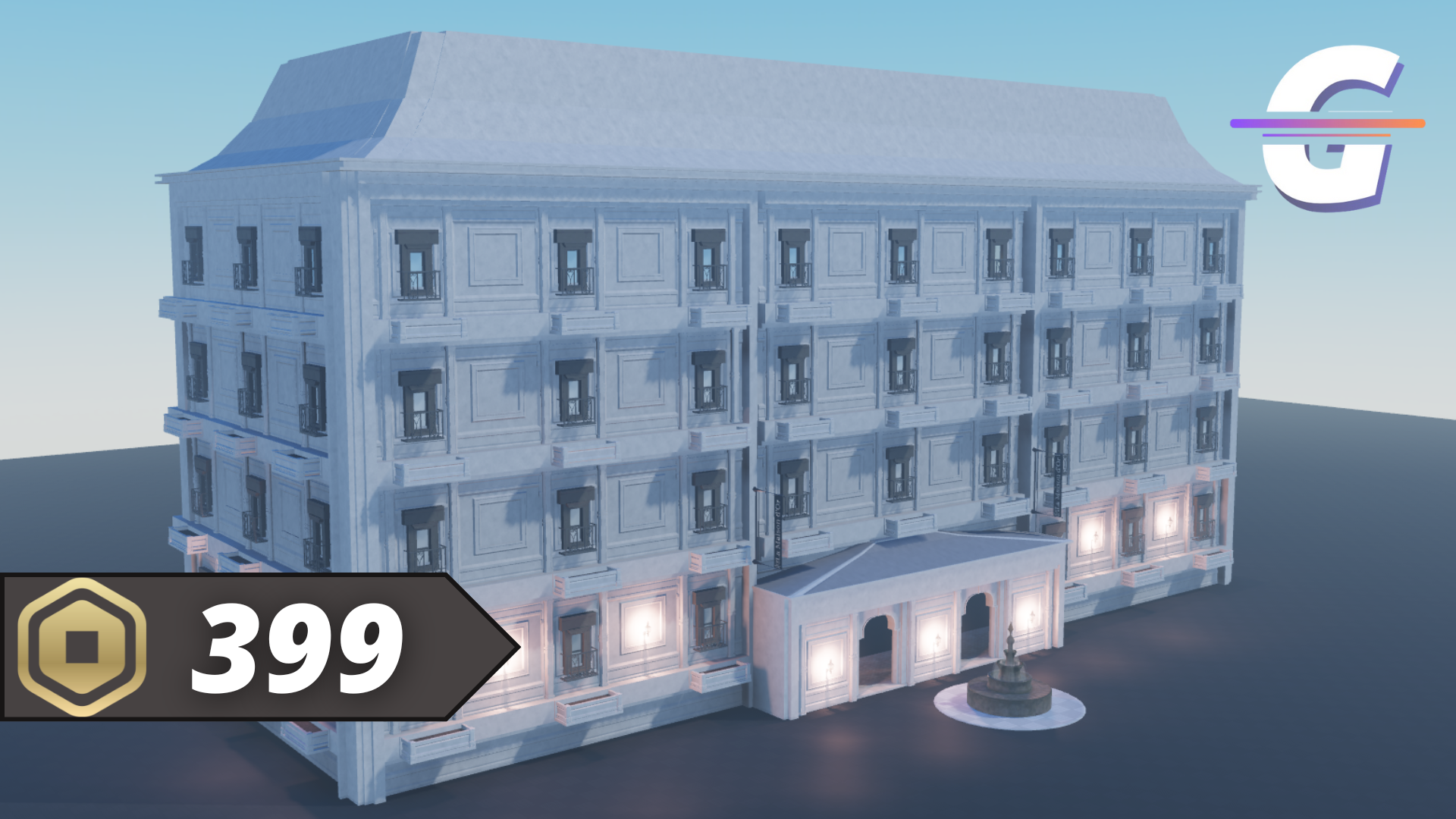 High Poly Grand Hotel Building Exterior | BuiltByBit