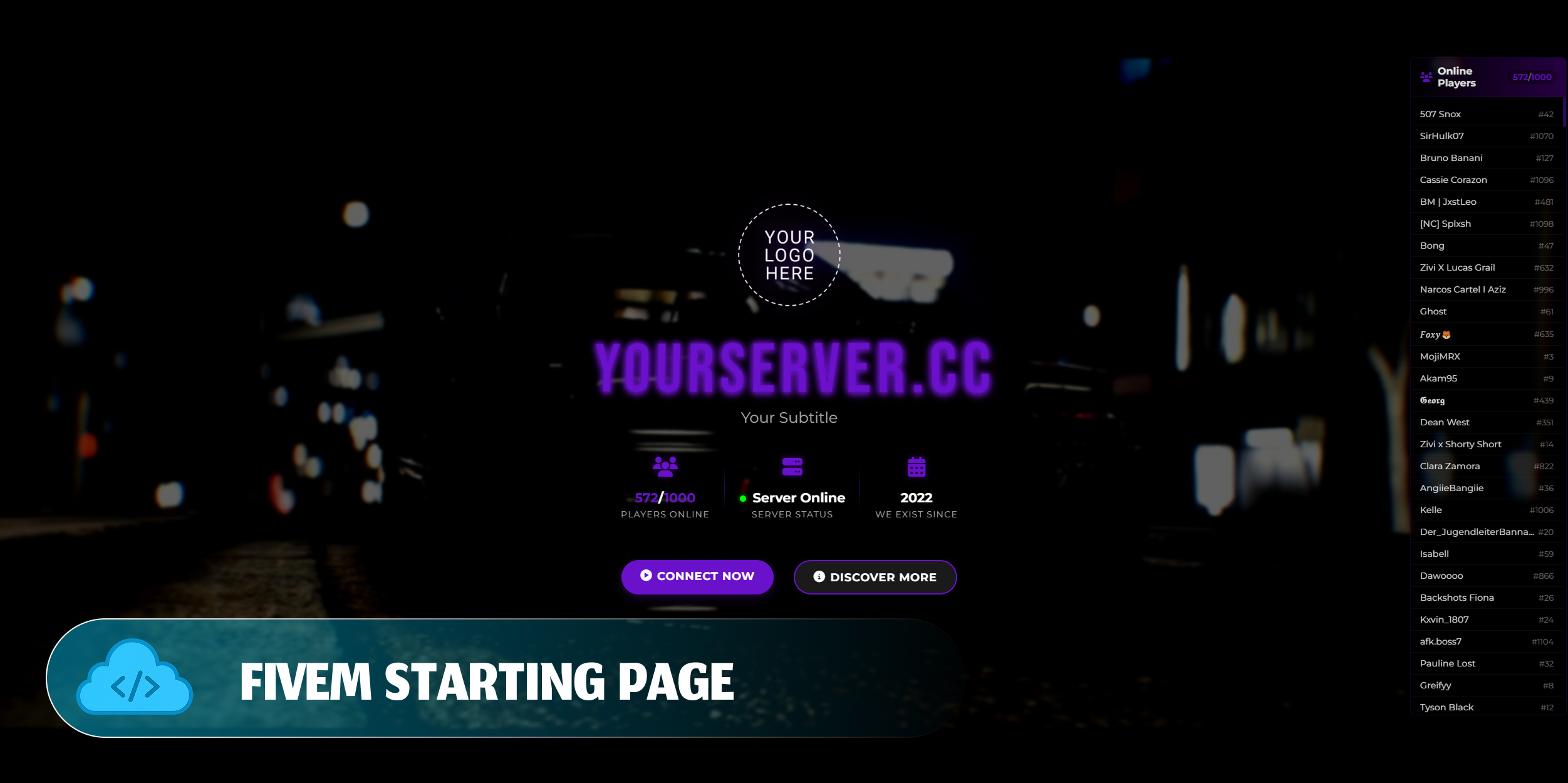 FiveM - Welcome Page | BuiltByBit