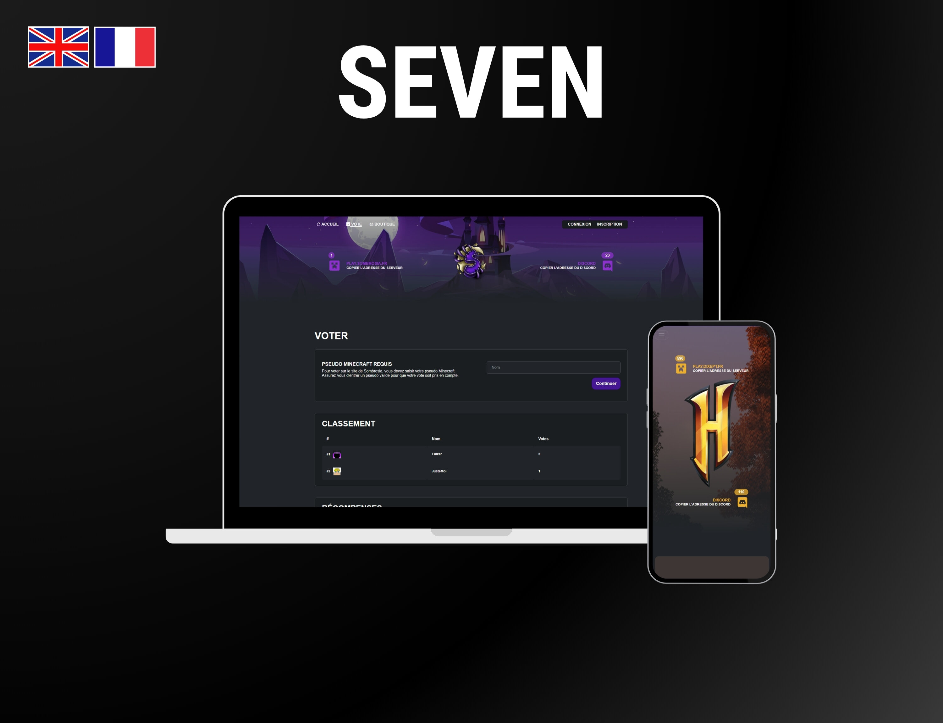 Seven Azuriom Theme | BuiltByBit