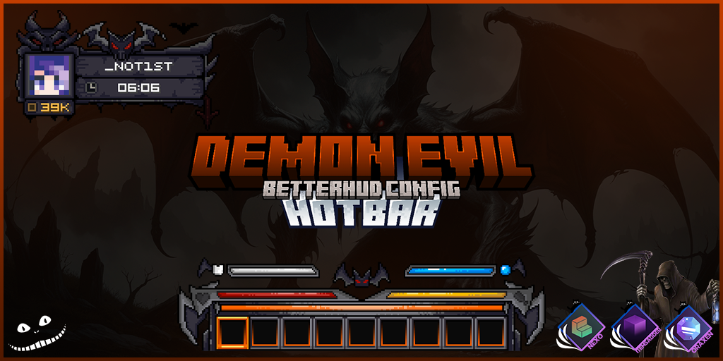 Demon Evil Hotbar / Hud | IA/Nexo/Oraxen | BuiltByBit