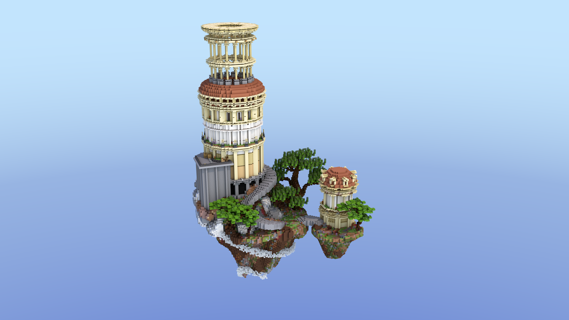 Hub - Fantasy Floating Tower Island | BuiltByBit