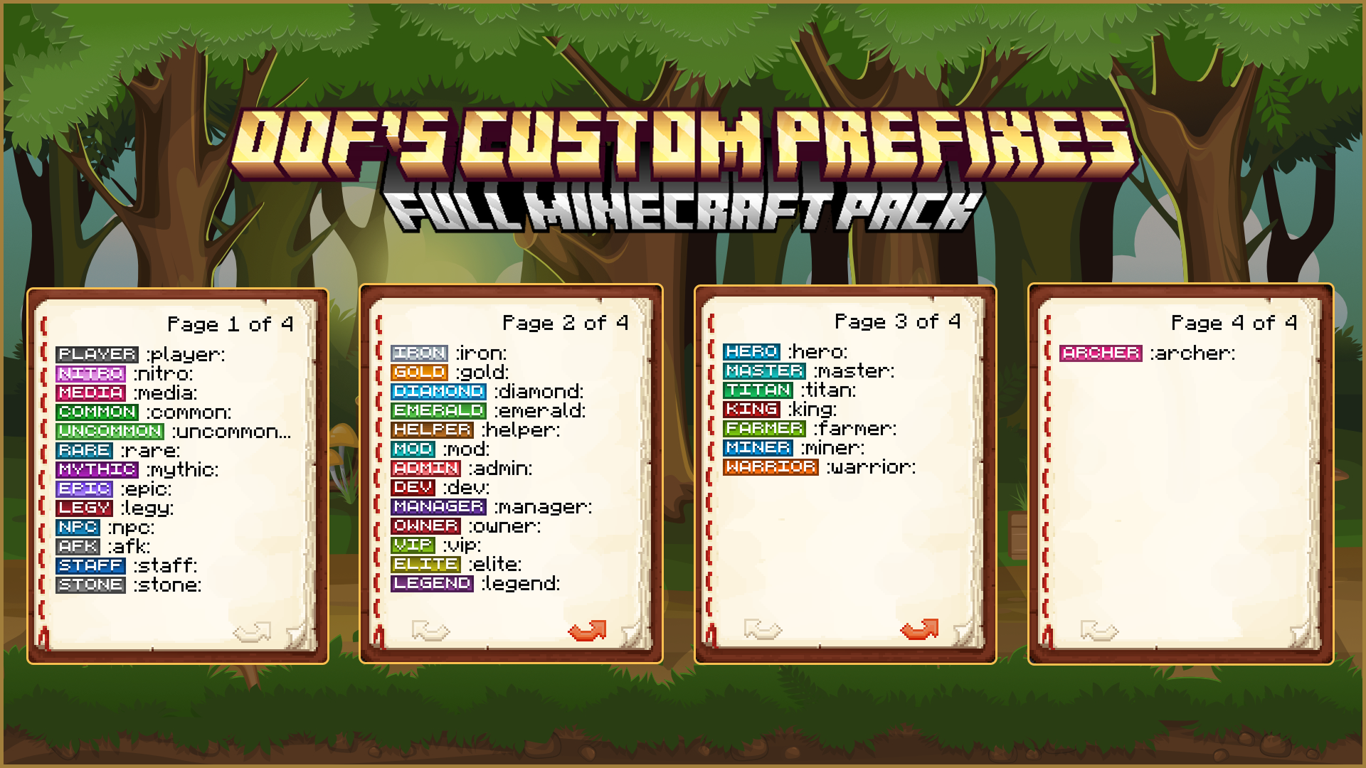 0of's Custom Prefixes - MCPack | BuiltByBit