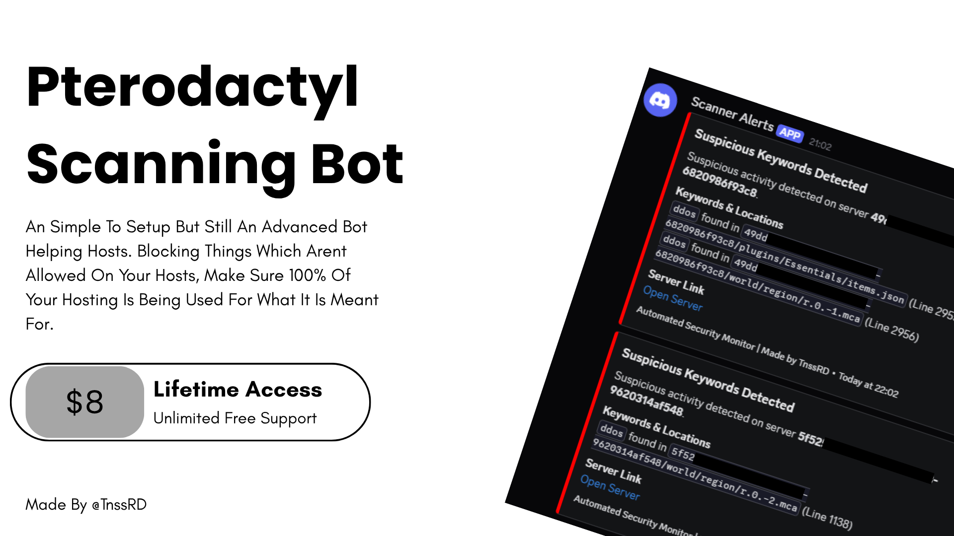 Pterodactyl Scanning Bot | BuiltByBit