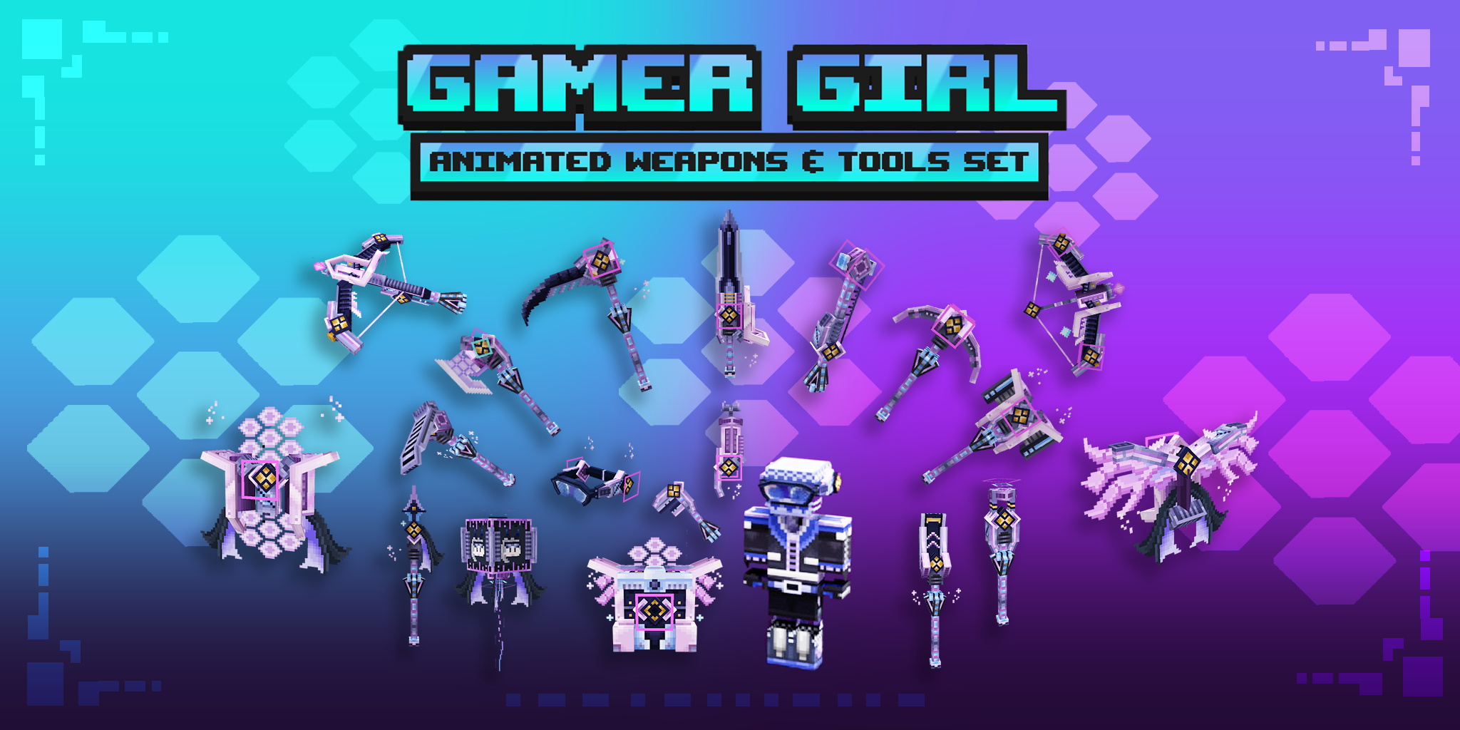 Gamer Girl Animated Weapon Set | BuiltByBit