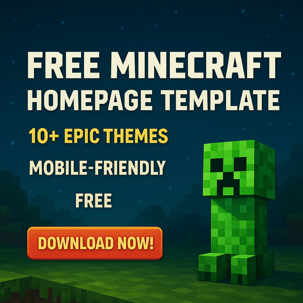 Free Minecraft Homepage Template 2025 | BuiltByBit