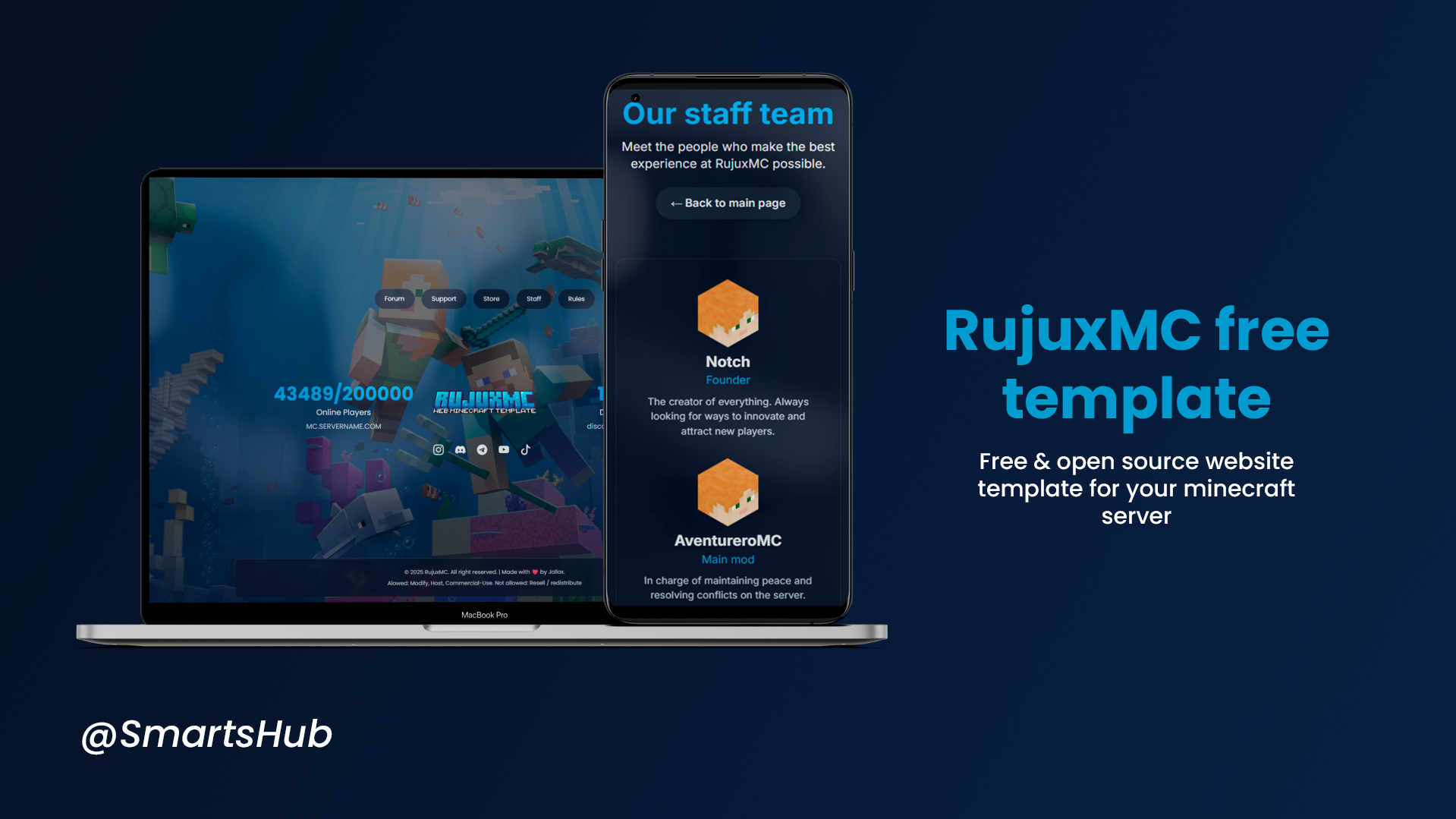 RujuxMC - Oceanic minecraft web template | BuiltByBit