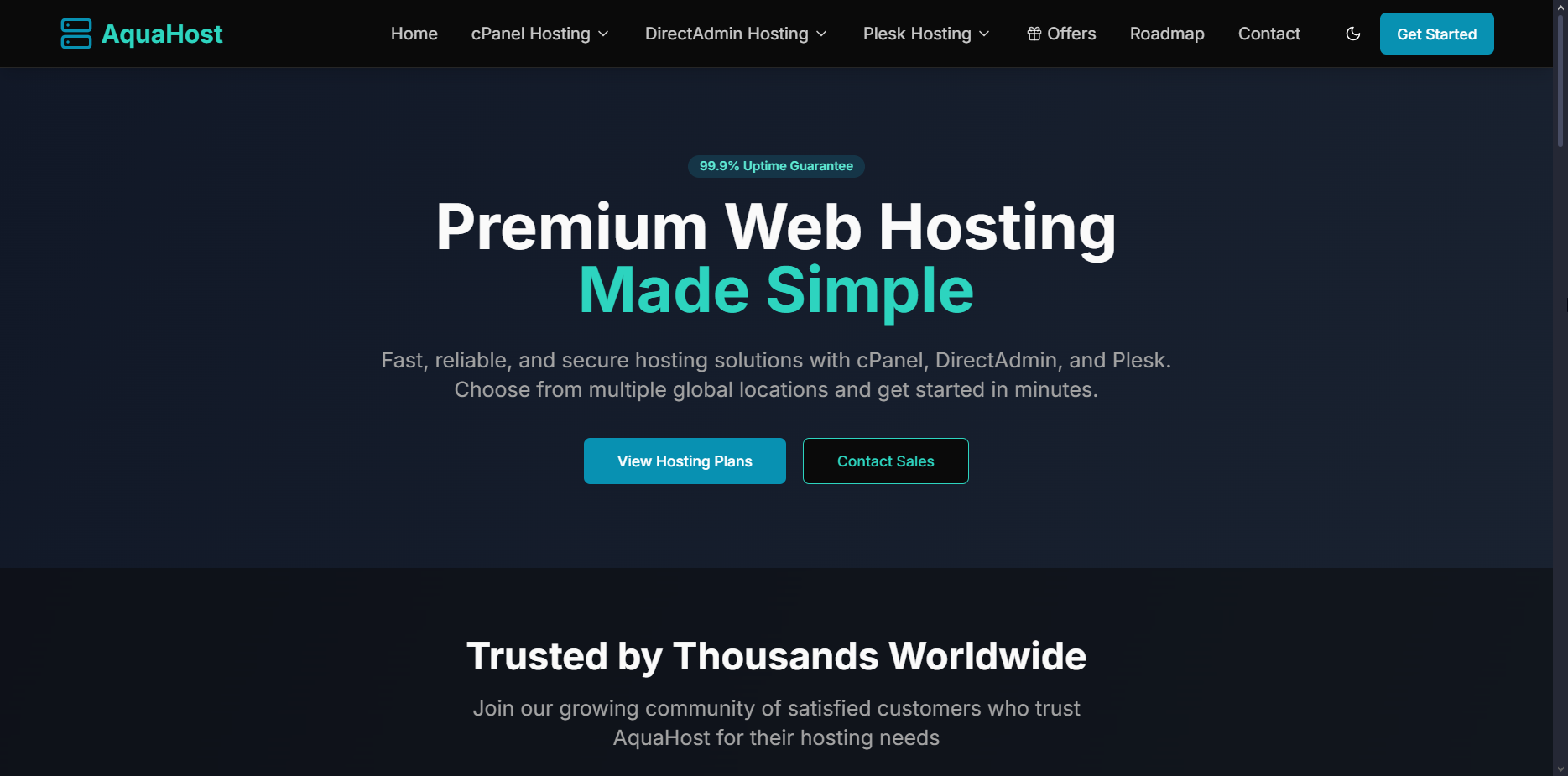 AquaHost - Premium Web Hosting Template | BuiltByBit