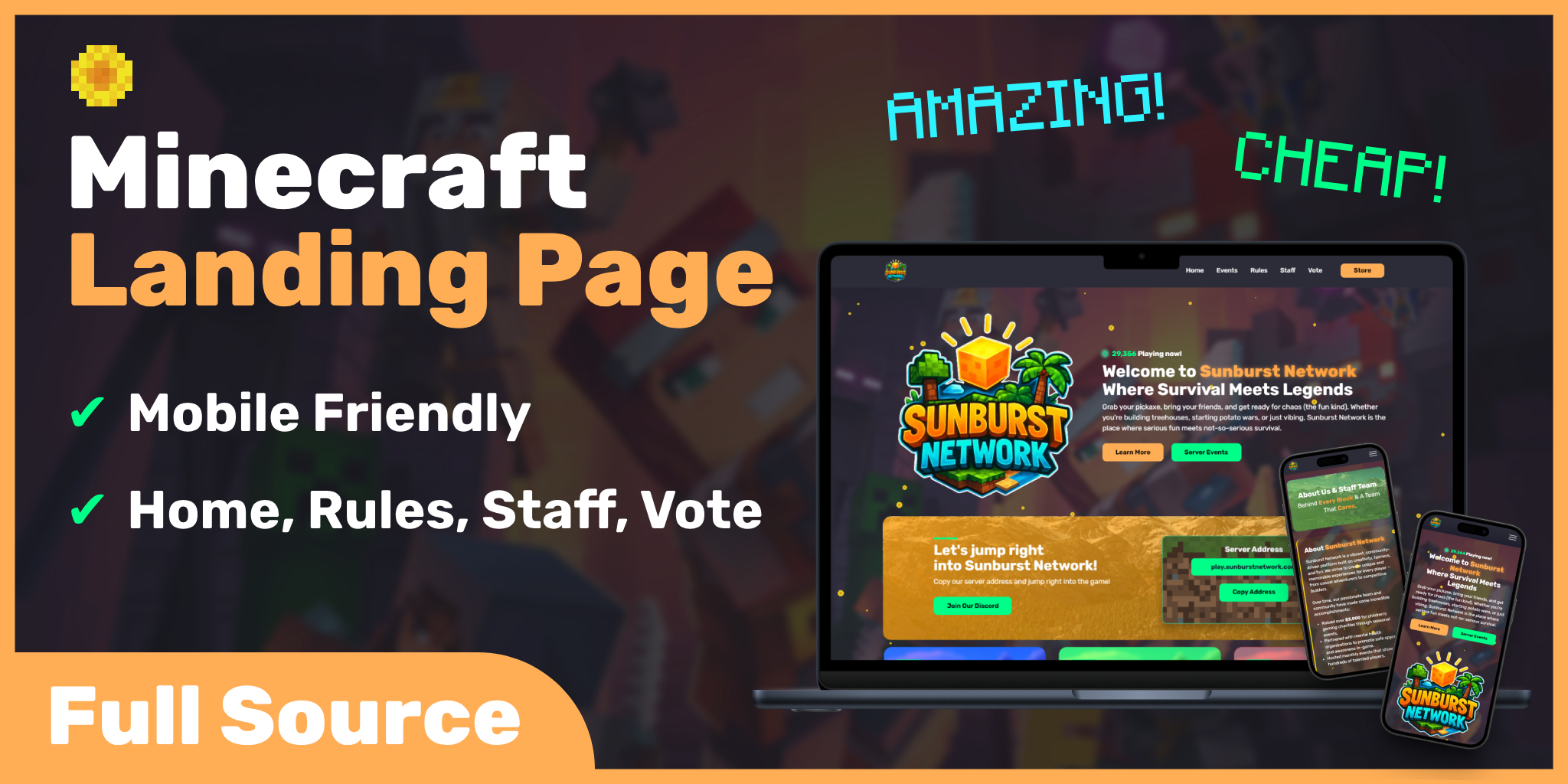 Minecraft Landing Page | BuiltByBit