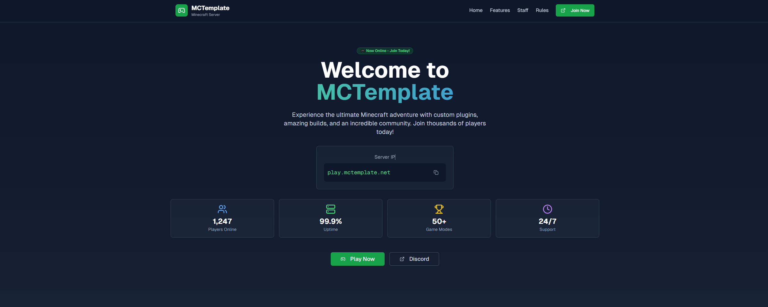 Simple Minecraft Website | BuiltByBit