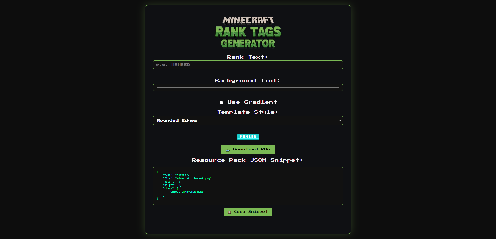Minecraft Rank Tags Generator | BuiltByBit