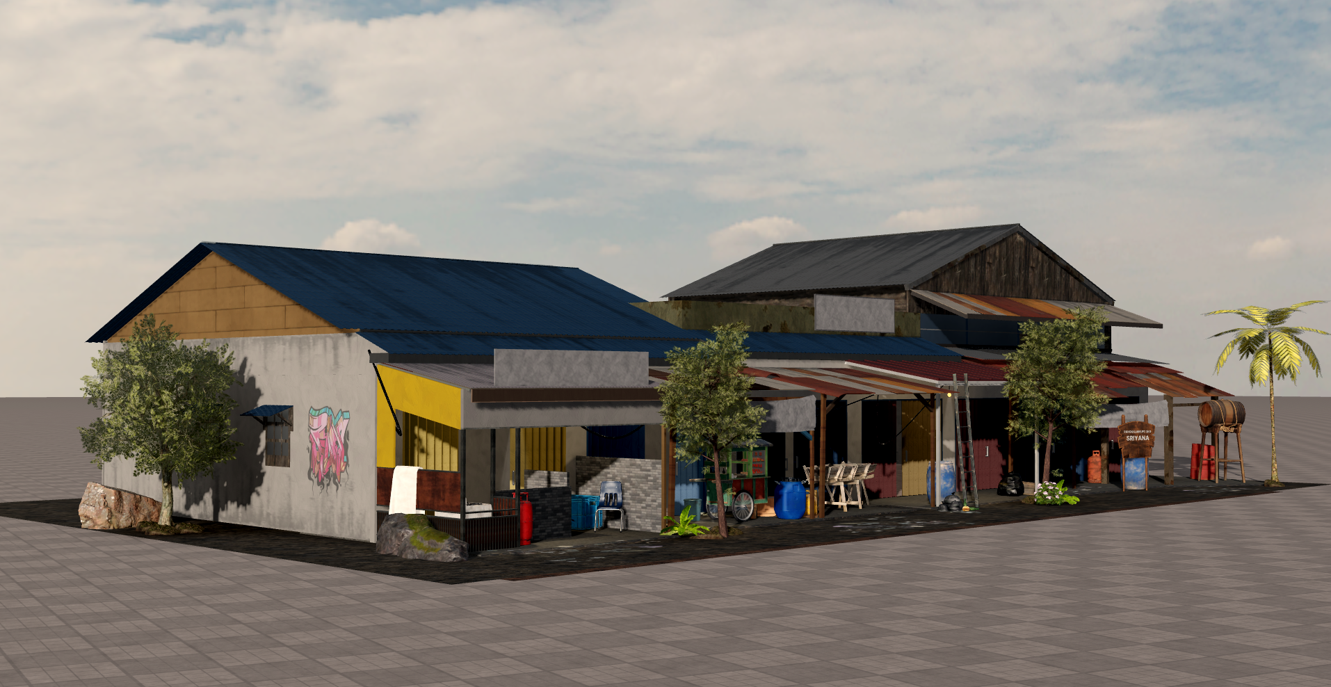 Indonesian street building | BuiltByBit