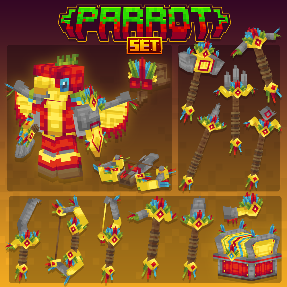 Minecraft Parrot Weapons and Tools Set | BuiltByBit